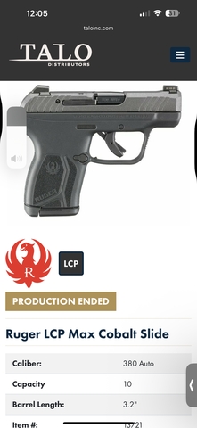 Ruger lcp max talo - Nex-Tech Classifieds