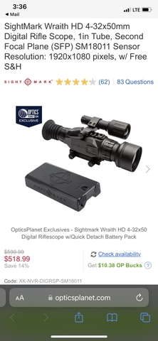 Sightmark Wraith HD 4-32x50 Day/Night Digital Scope - Nex-Tech Classifieds