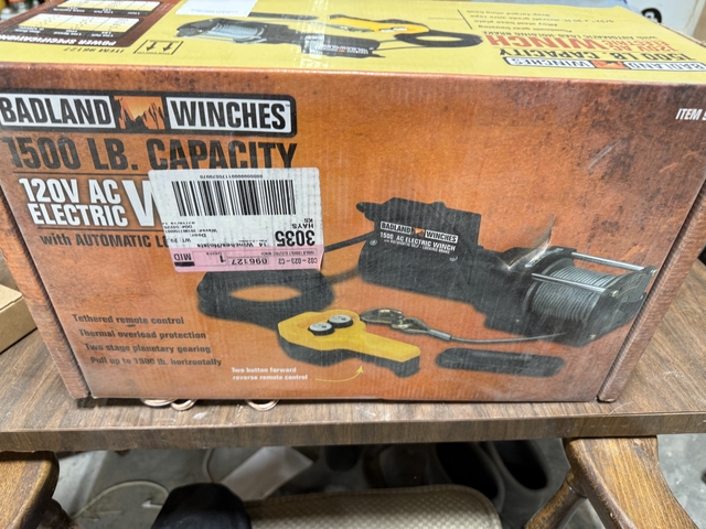 Badland 1500# 120 volt winch- new- - Nex-Tech Classifieds