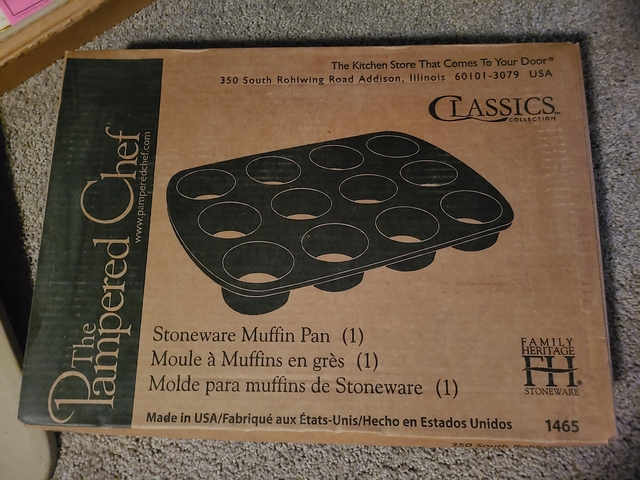 NEW Pampered Chef Stoneware Muffin Pan - Nex-Tech Classifieds