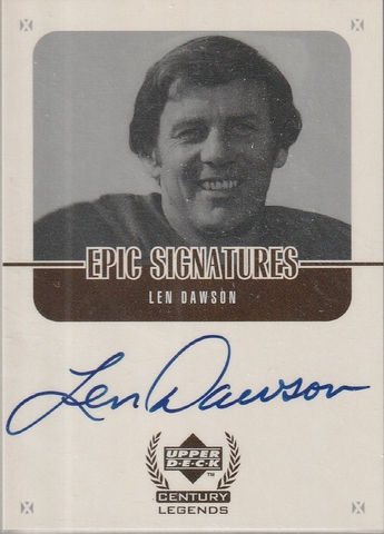 KANSAS CITY CHIEFS LEN DAWSON AUTH. AUTOGRAPH CARD NO. 8 - Nex-Tech ...