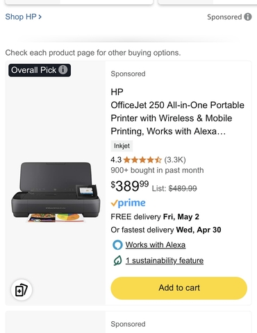 HP Office Jet 250 Portable Printer (New) - Nex-Tech Classifieds