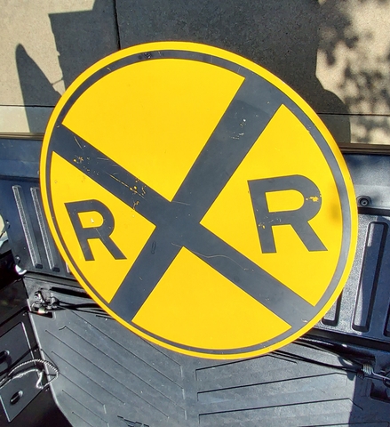 Vintage Large Round 36" RAILROAD CROSSING Metal Sign - Nex-Tech Classifieds
