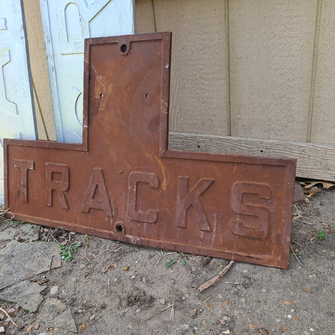 large RR crossing sign - cast iron! railroad 3 piece set - Nex-Tech ...