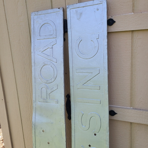 large RR crossing sign - cast iron! railroad 3 piece set - Nex-Tech ...